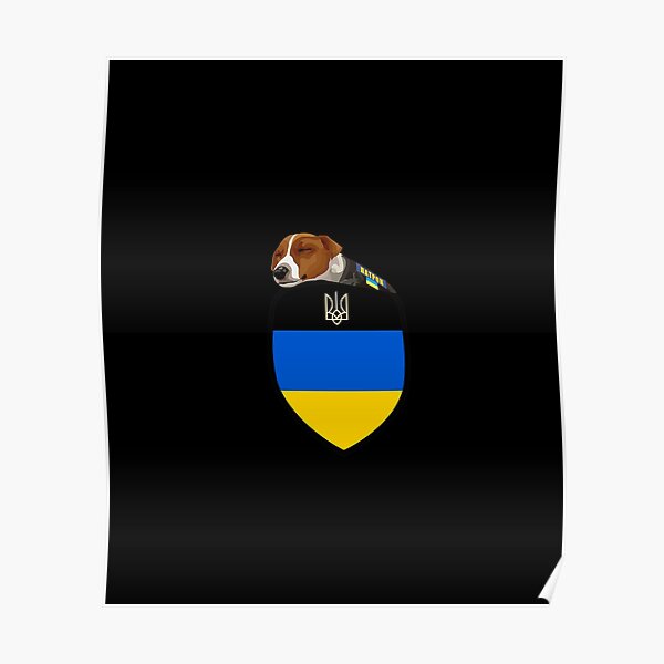 "Ukraine Zelensky Dog Patron Sleep Ukrainian Trident Flag" Poster for ...