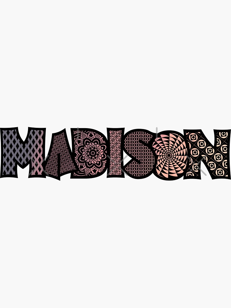 "Madison neutral name doodle" Sticker for Sale by heatherbenner | Redbubble