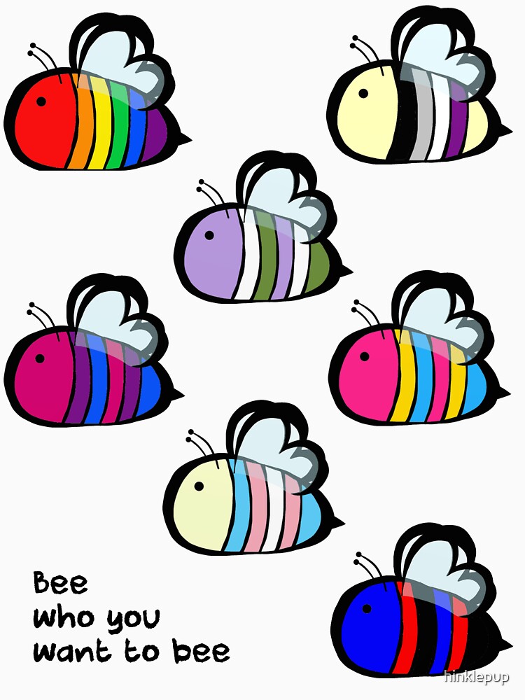 "LGBT Pride Bee Swarm" T-shirt for Sale by hinklepup | Redbubble | lgbt ...
