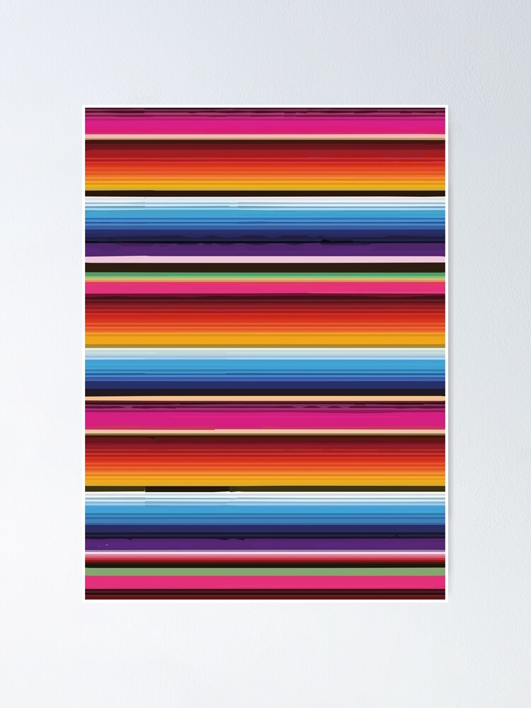 Póster «Colorful stripes Serape Mexican sarape blanket vibrant zerape ...