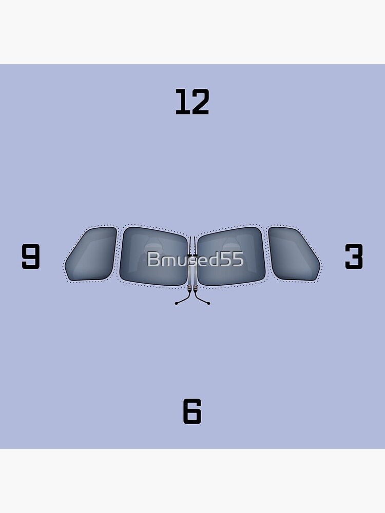 "Boeing 787 flight deck windows" Clock by Bmused55 | Redbubble