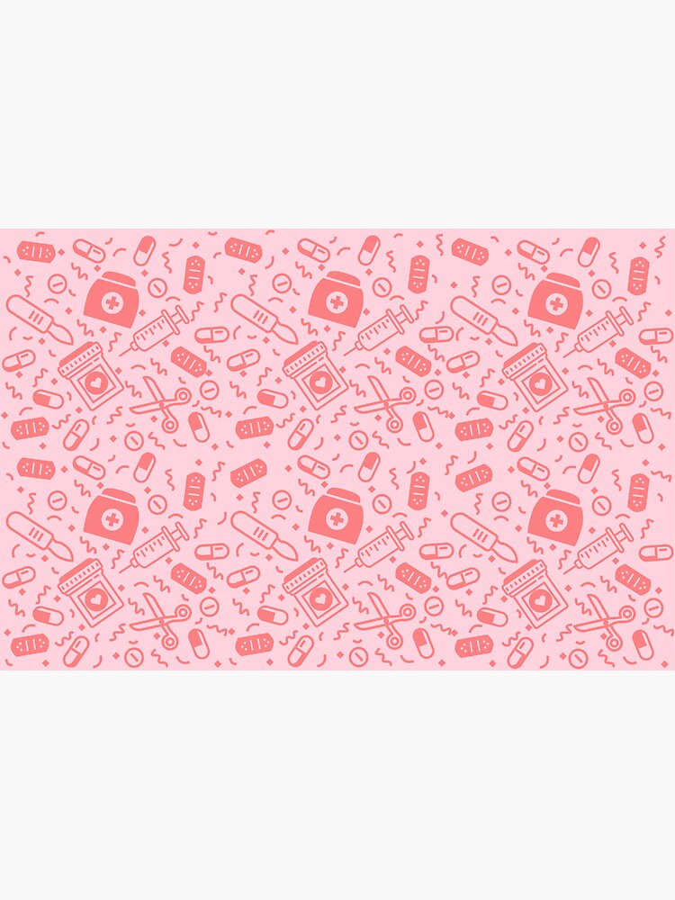 "Ouch! Pastel Pink Sakura Menhera Yami Kawaii Medical Print" Sticker ...