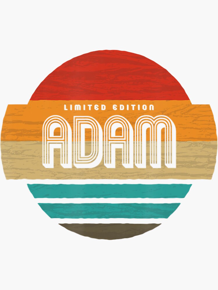 "Mens Adam Name Retro Vintage Sunset Limited Edition" Sticker for Sale ...