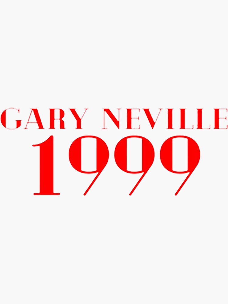 "Gary Neville 1999 Font Red" Sticker for Sale by ZacharySims | Redbubble