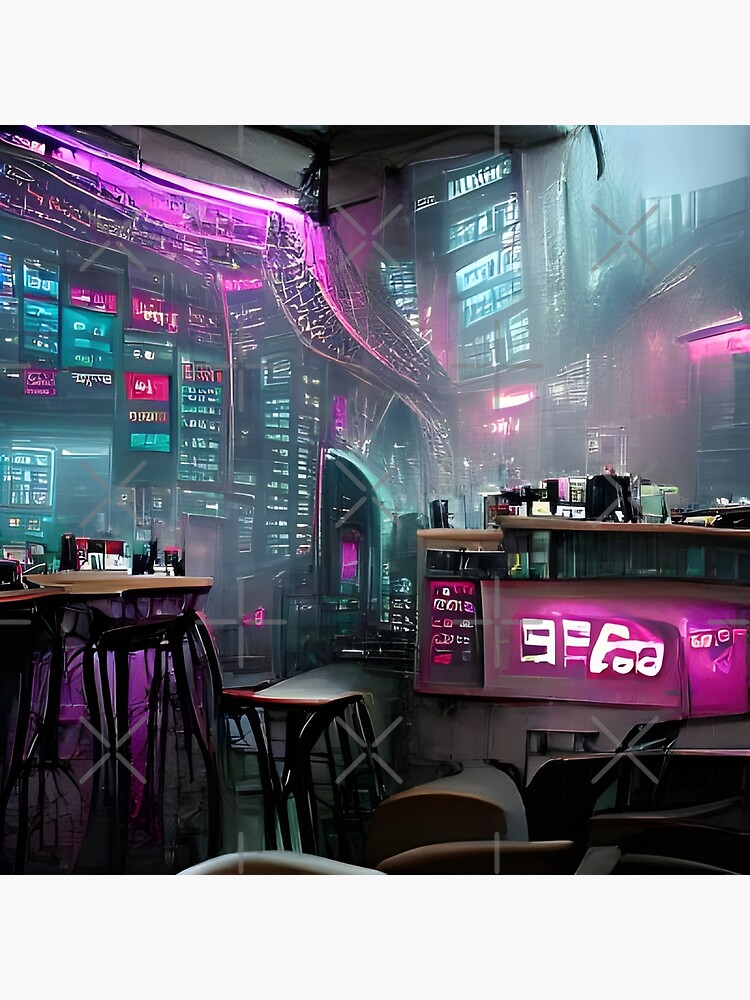 "Cyberpunk Cafe" Poster for Sale by DigitalSuntan | Redbubble