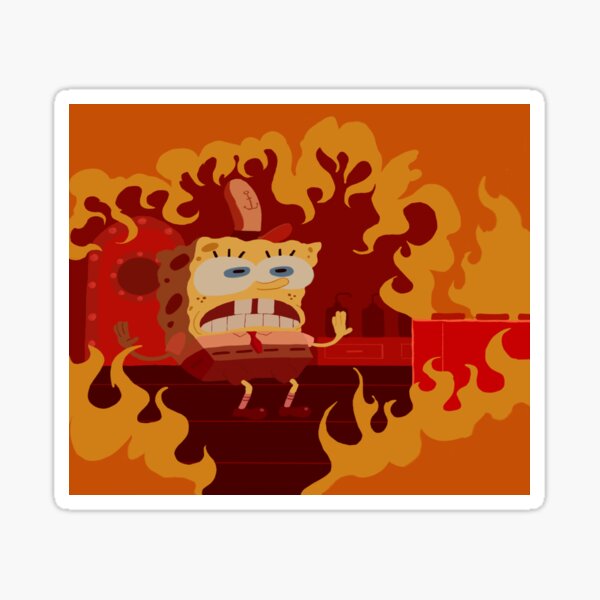 "Fire in the Kitchen " Sticker for Sale by LeMorbidArtist | Redbubble
