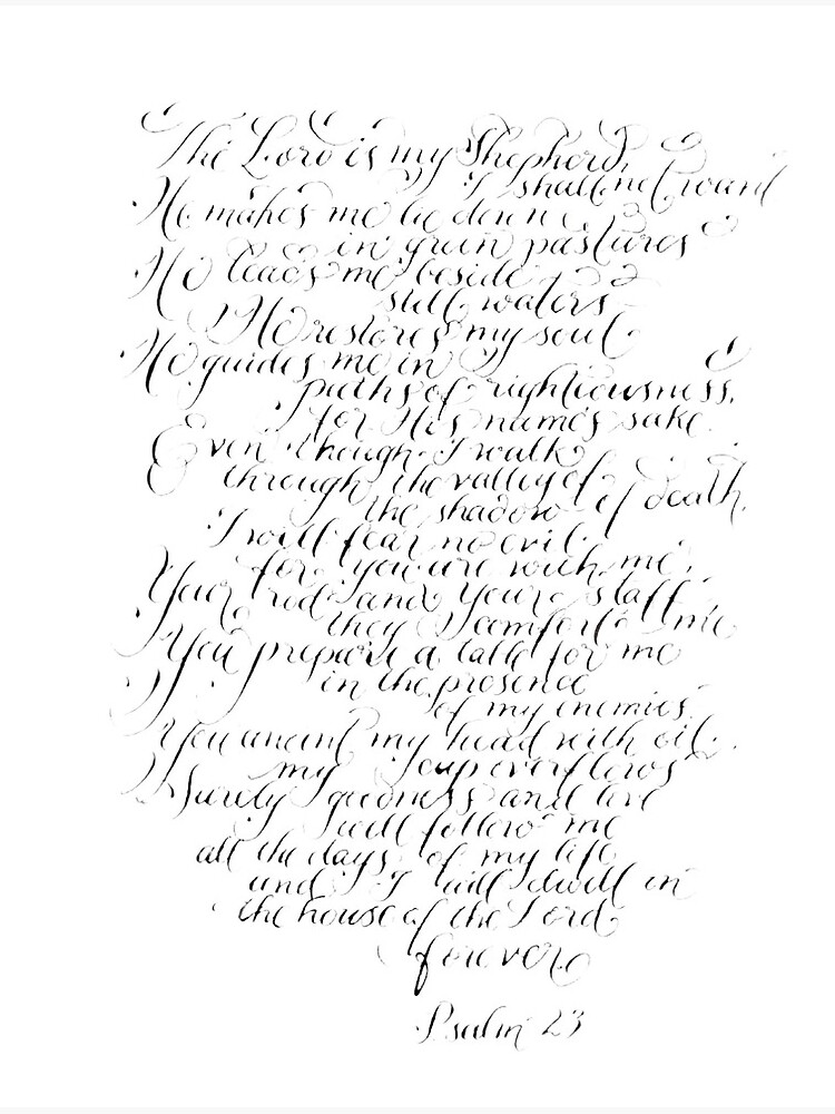 "Psalm 23 calligraphy " Greeting Card for Sale by Melissa Renee | Redbubble