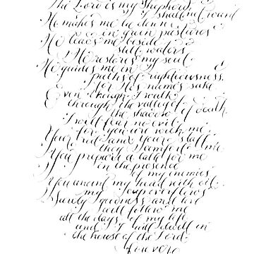 "Psalm 23 calligraphy " Greeting Card for Sale by Melissa Renee | Redbubble