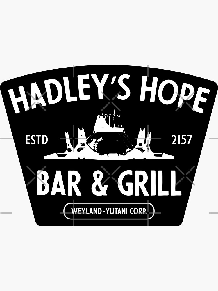 "Hadley's Hope Bar & Grill (white)" Sticker for Sale by Sean-Chinery ...