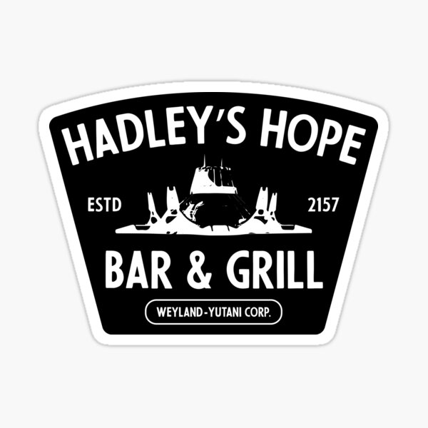 "Hadley's Hope Bar & Grill (white)" Sticker for Sale by Sean-Chinery ...