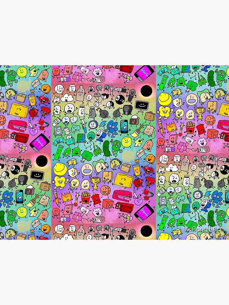 "BFDI Inanimate Insanity All Characters (Rainbow)" Pet Mat for Sale by ...