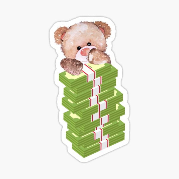 "Teddy Bear Money Stacks" Sticker for Sale by ShopSVGStyles | Redbubble