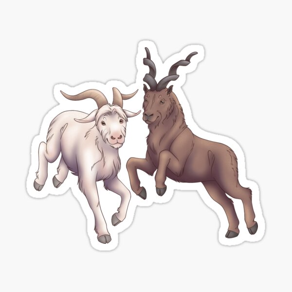 "Love and Thunder Goats" Sticker for Sale by CMS-artworks | Redbubble