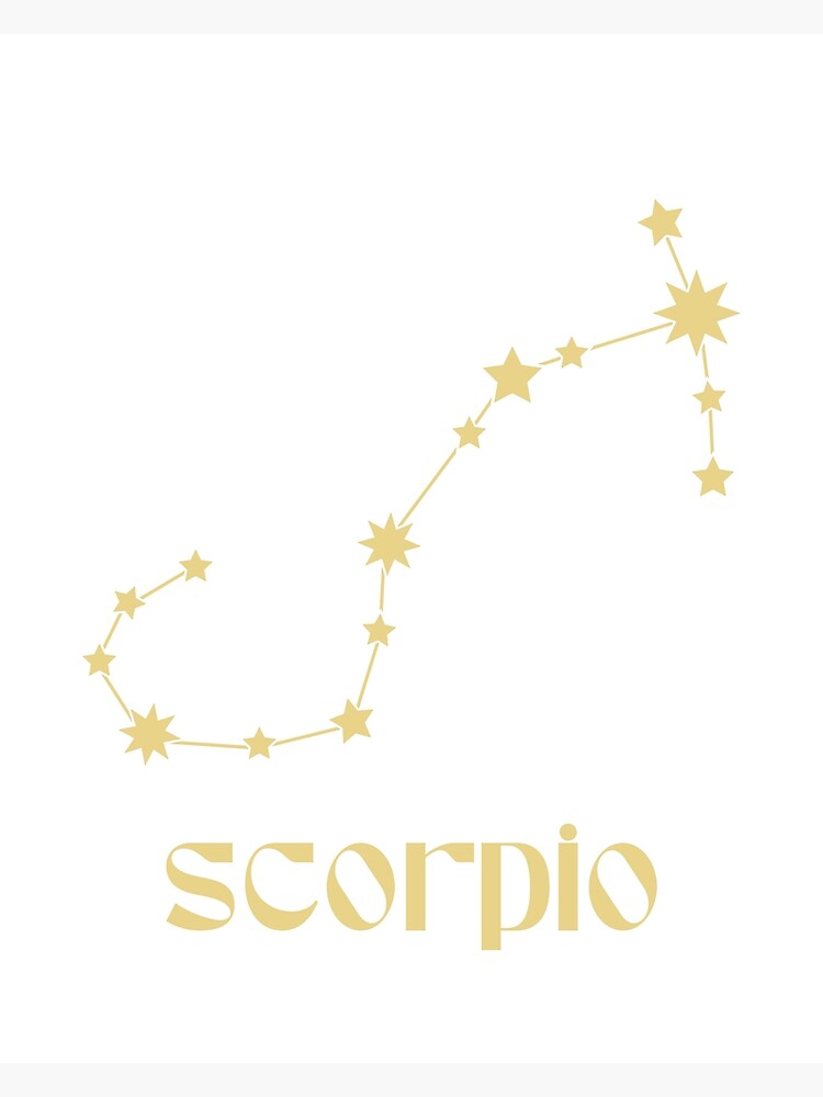 "Scorpio Sign Star Constellation, Gold Minimalist Groovy Font, Zodiac ...