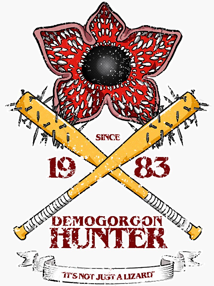 "STRANGER THINGS 3 DEMOGORGON HUNTER GRUNGE STYLE V1 T-Shirt" Sticker ...