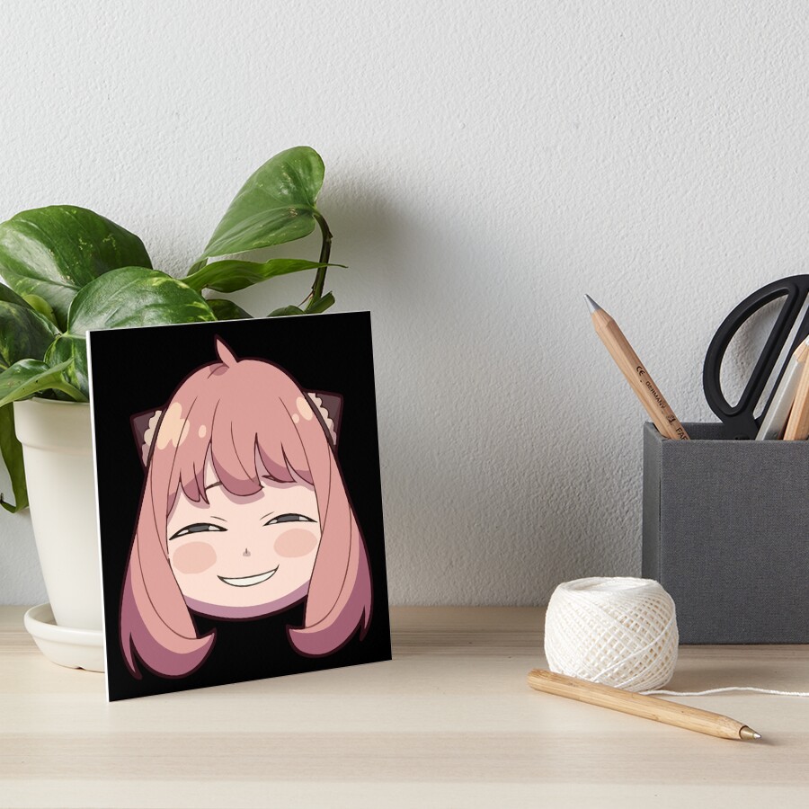 "Anya Smug Face Smile Meme" Art Board Print for Sale by MangaMolly ...