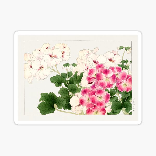 "Geranium flower by Tanigami Kônan." Sticker for Sale by Jerme65 ...