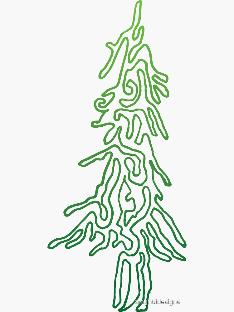 "Squiggle Tree" Sticker for Sale by amyhuidesigns | Redbubble
