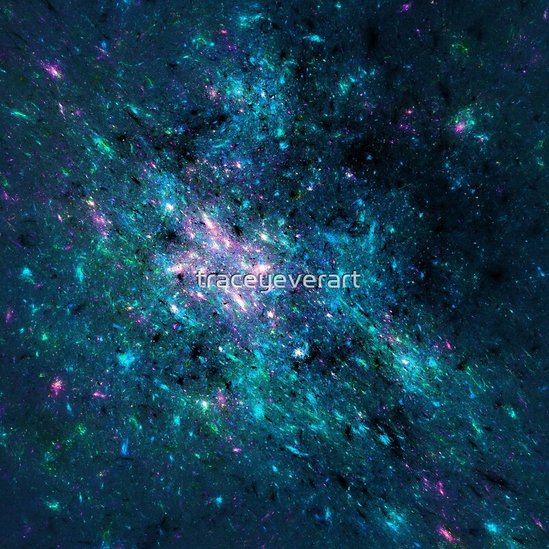 "Turquoise stars and galaxy" by traceyeverart | Redbubble