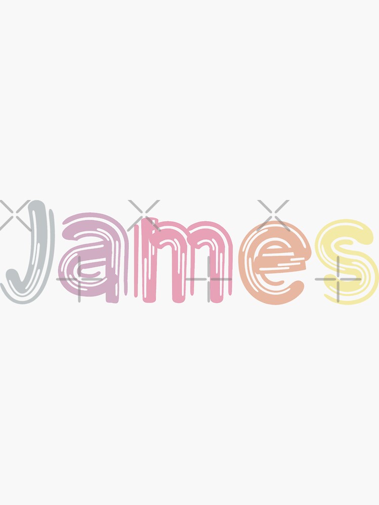 "James Colorful Nametag - James Label - James Name Label" Sticker for ...