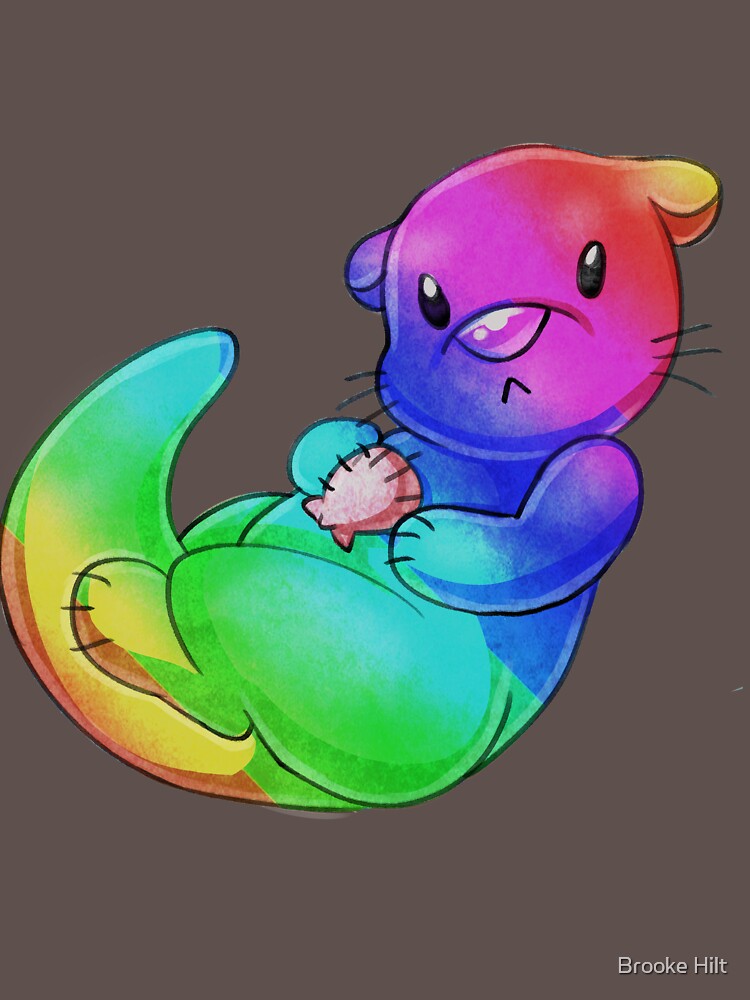 "Rainbow Otter With Shell" T-shirt by BerryWoof | Redbubble