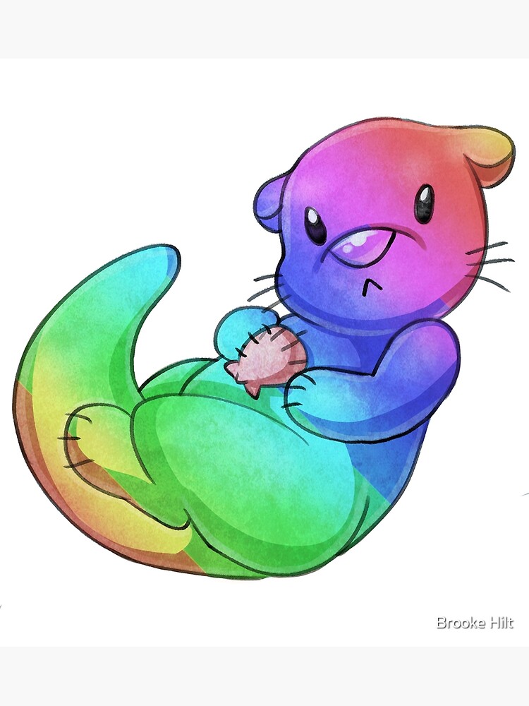"Rainbow Otter With Shell" Photographic Print by BerryWoof | Redbubble