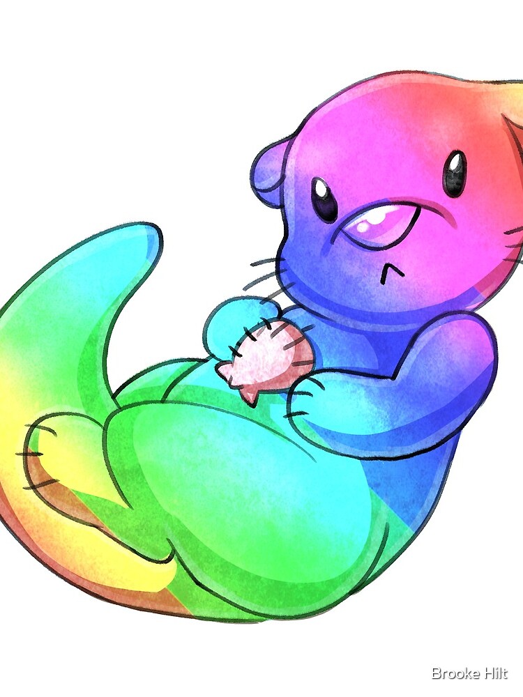 "Rainbow Otter With Shell" Drawstring Bag for Sale by BerryWoof | Redbubble
