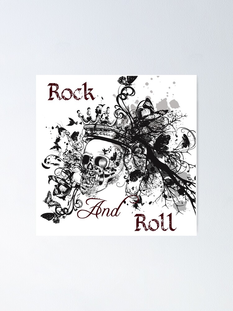 "Abstract Ink Art - Skull with Tiara Rock and Roll" Poster for Sale by ...