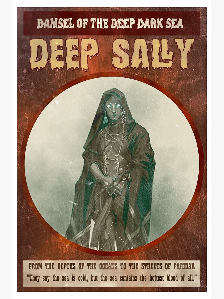 "Deep Sally Poster" Sticker for Sale by Dungeonmusings | Redbubble