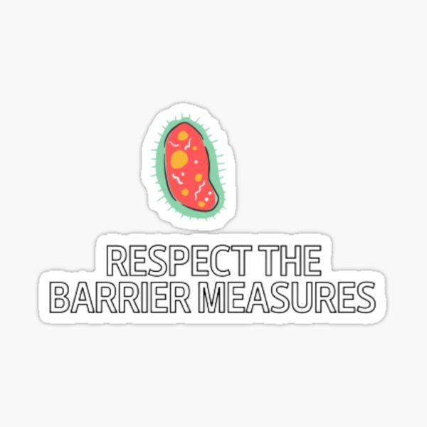 "Respect the barrier measures" Sticker for Sale by Bossa-disign | Redbubble