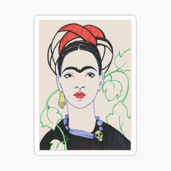 Pegatina «FRIDA KAHLO máscara de frida kahlo, máscara de frida kahlo ...