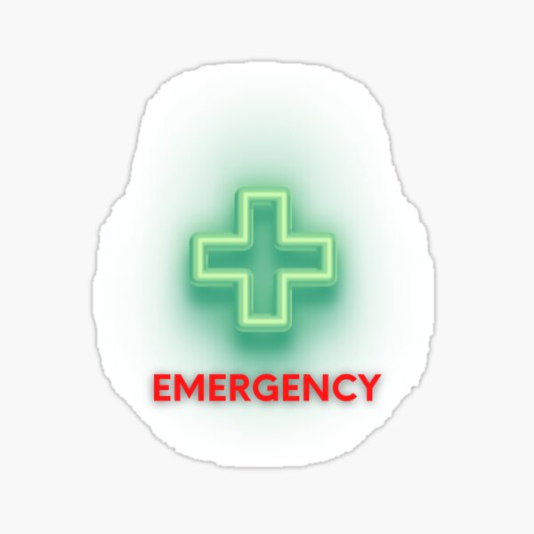 "Emergency symbol." Sticker for Sale by RAJSHIVA | Redbubble