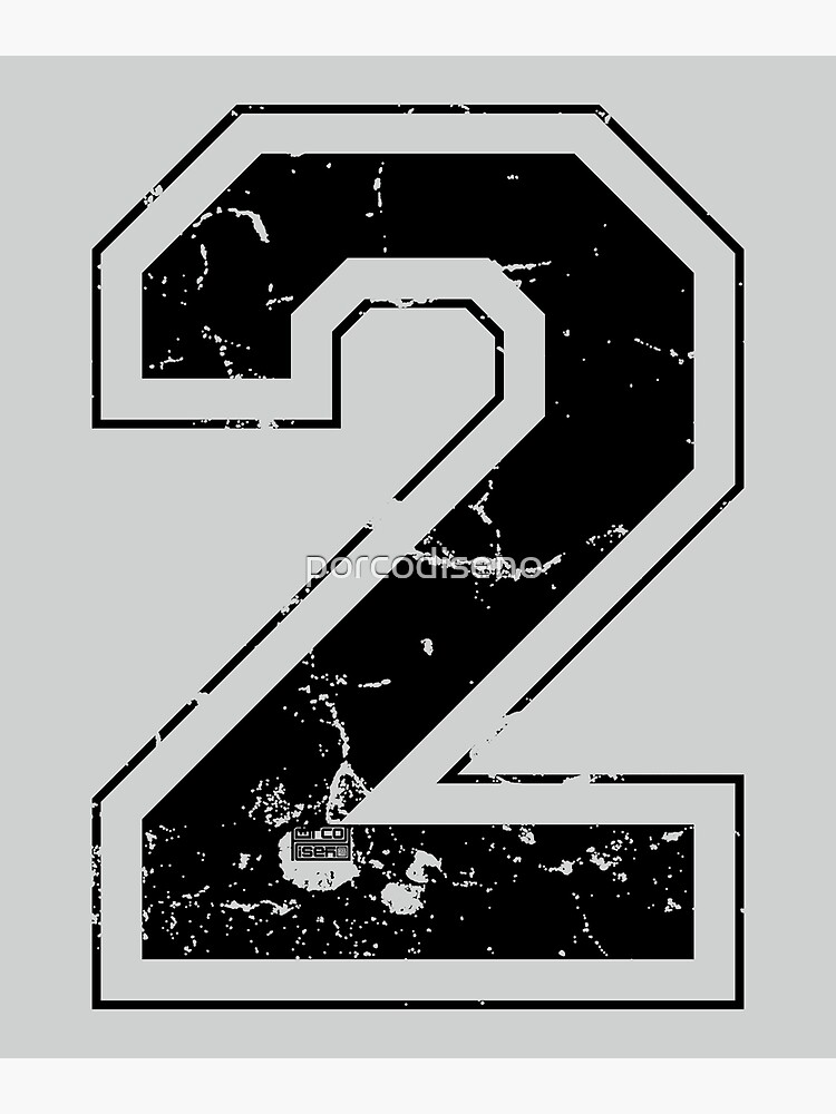 Póster «Número 2 Dos Jersey Negro Deportivo Deportista» de porcodiseno ...