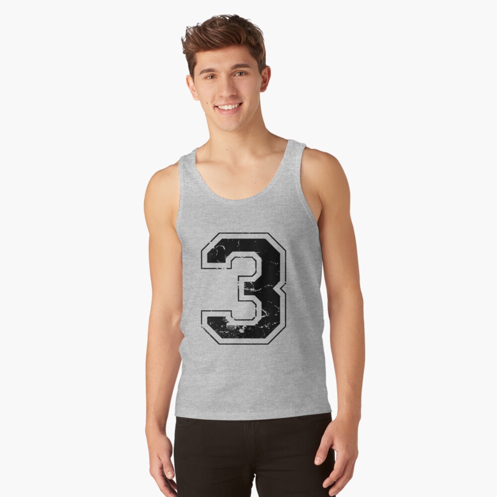 "Number 3 Three Black Jersey Sports Athletic Player" Sticker for Sale ...