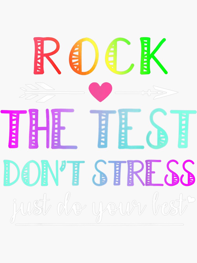 "Funny The Test Day Rock Teacher Testing Day For Men Women" Sticker for ...