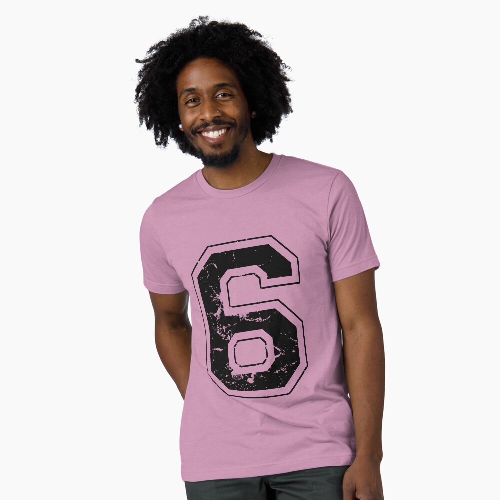 "Number 6 Six Black Jersey Sports Athletic Player" Sticker for Sale by ...
