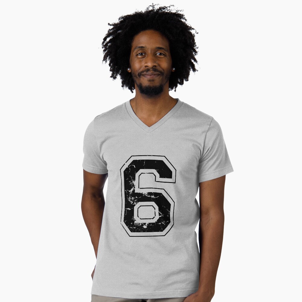 "Number 6 Six Black Jersey Sports Athletic Player" Sticker for Sale by ...