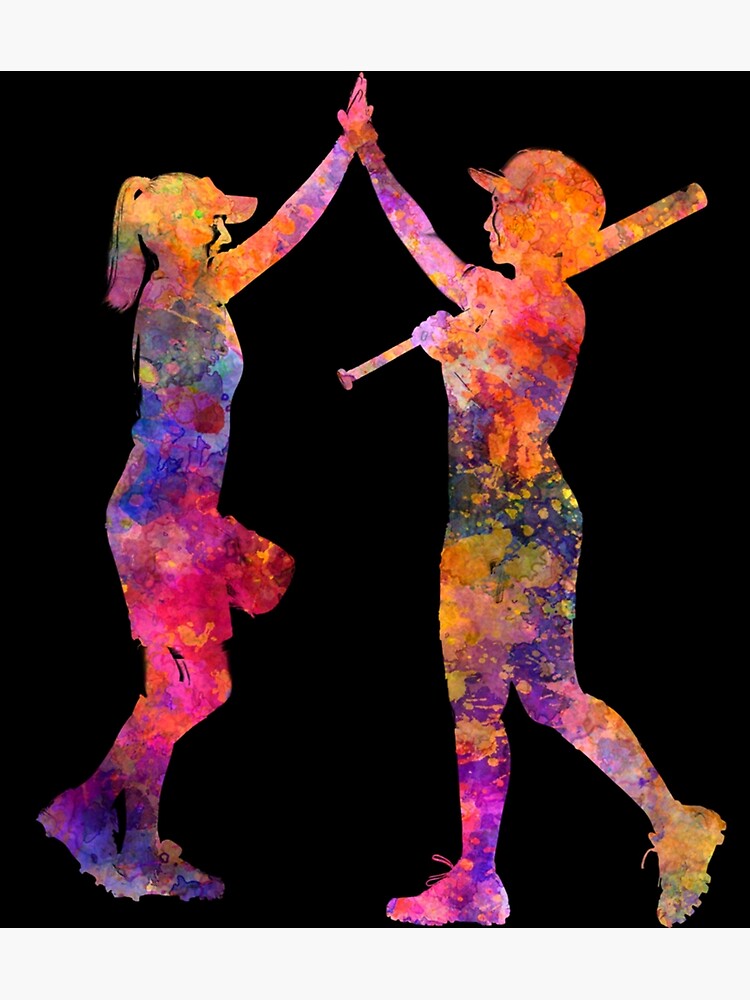 "Women Playing Softball 01 Sticker" Poster for Sale by mariettakriiut ...