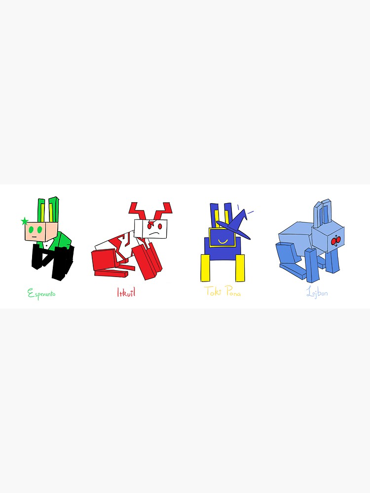 "Conlang Set of Four Minecraft Bunnies - Esperanto, Ithkuil, Toki Pona ...