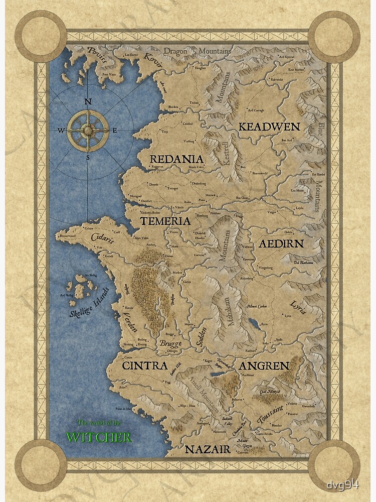 "Witcher map tolkien style" Poster for Sale by dvg94 | Redbubble