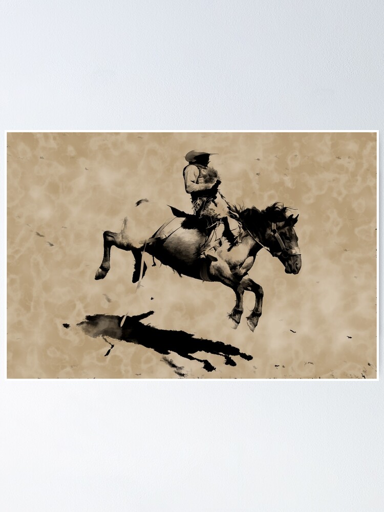 "Bronco Rider - Rodeo Cowboy" Poster by NaturePrints | Redbubble
