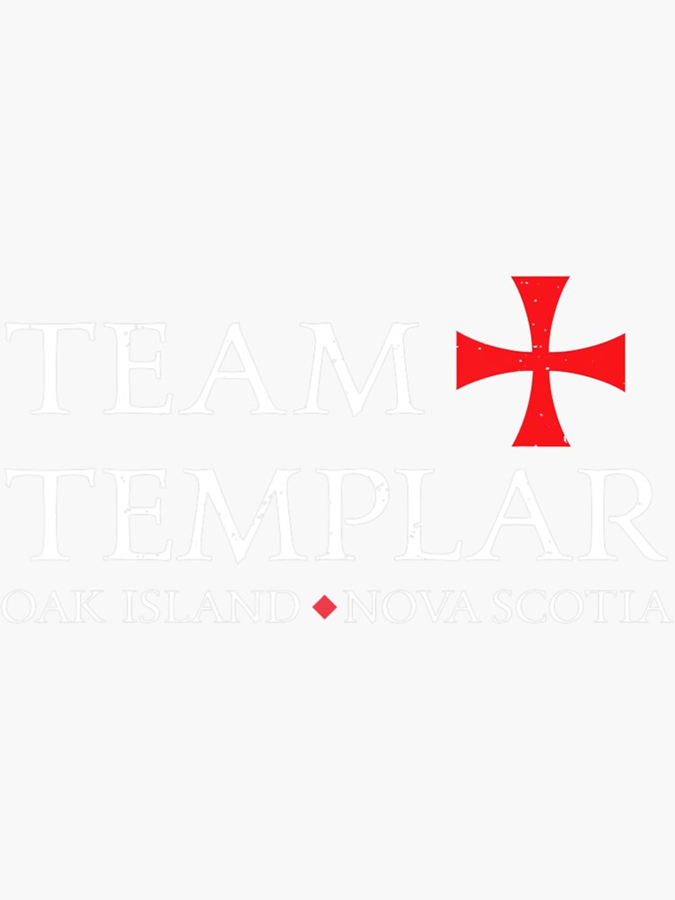 "Team Templar Oak Island Treasure White" Sticker for Sale by IchanKira | Redbubble