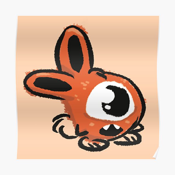 "Cyclops Bunny Doodle Monster" Poster for Sale by natsdreamlings ...