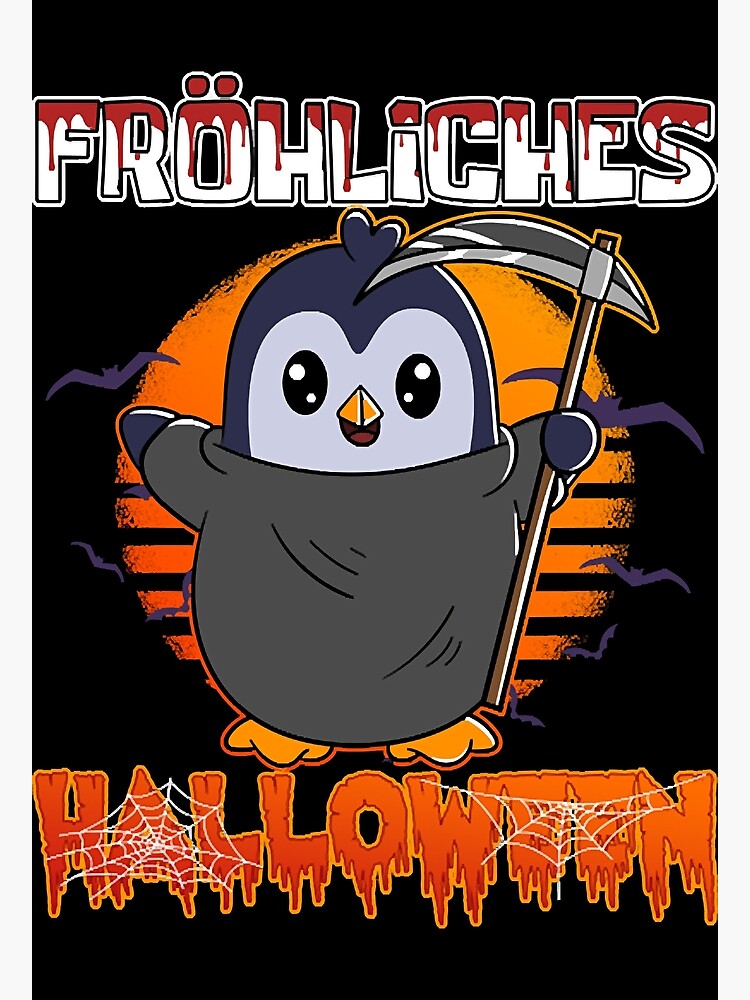 "Halloween Penguin Grim Reaper Halloween " Poster for Sale by ...
