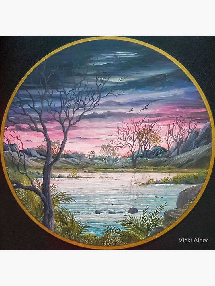 "Peaceful Pink, Lake scene" Poster for Sale by Vicki Alder | Redbubble