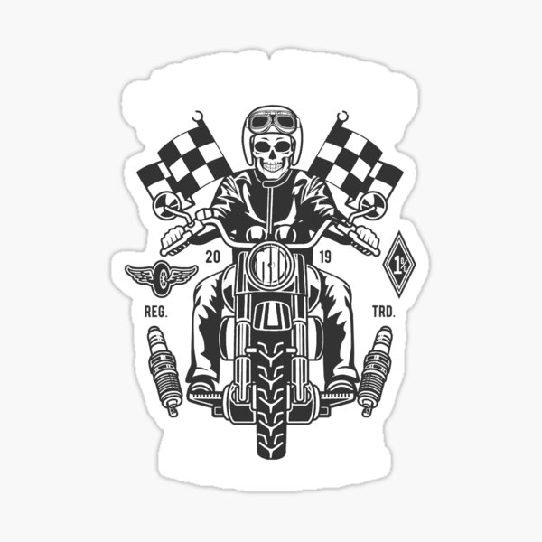 "skull biker " Sticker for Sale by SolukWork-ZK | Redbubble