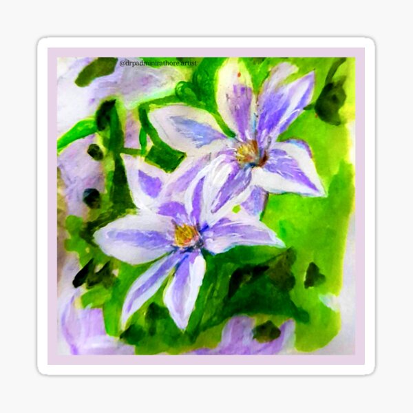 "Clematis meadow " Sticker for Sale by drp24 | Redbubble