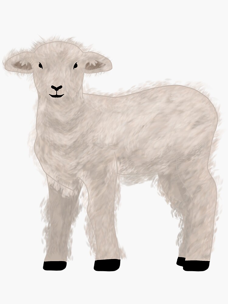 "Lamby The Lamb Cute Simple" Sticker for Sale by babybirby | Redbubble