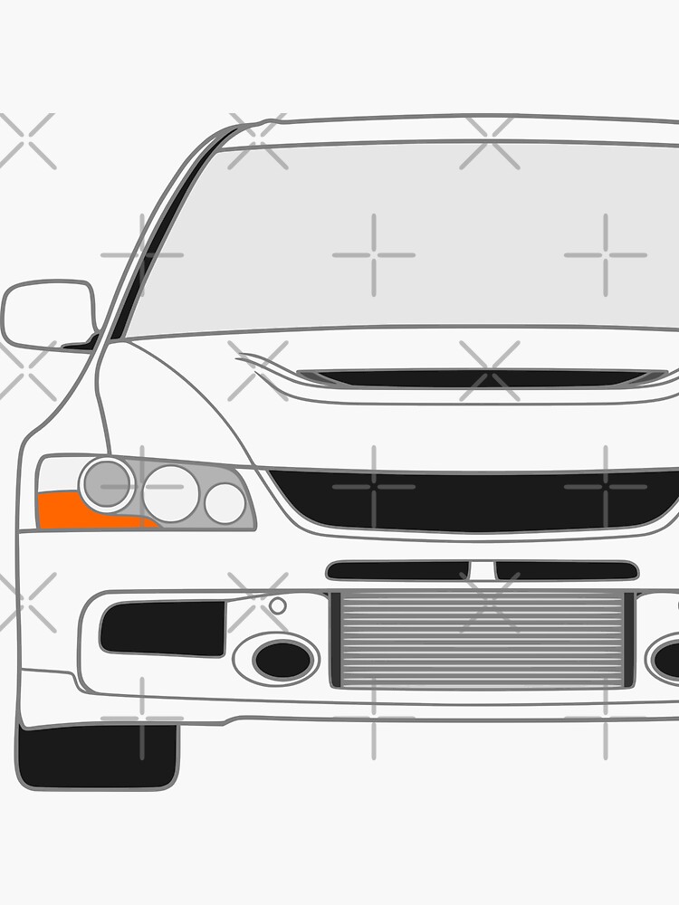 "Mitsubishi Lancer EVO IX EVO 9 colored" Sticker for Sale by EdimDesign ...