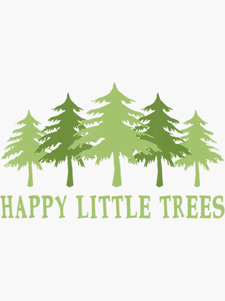 "Happy Little Trees Bob Style Camping" Sticker for Sale by irishkatera ...